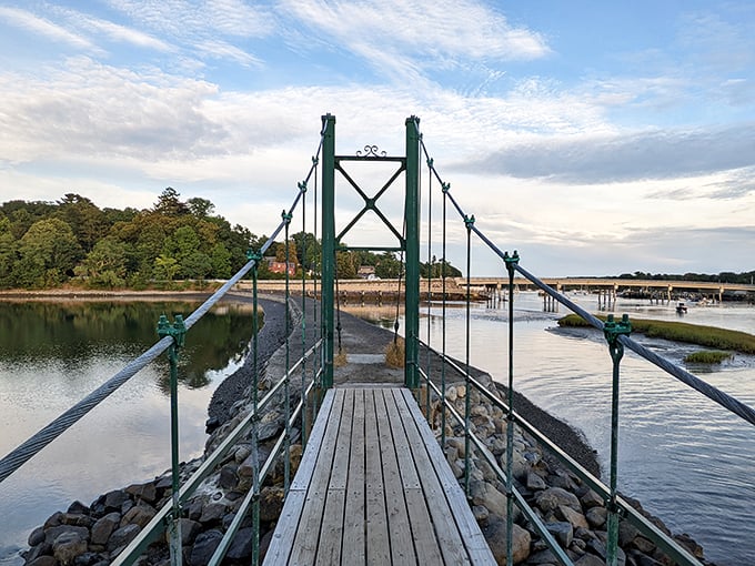 Nature's balance beam awaits. Test your sea legs on this charmingly unstable footbridge, with postcard-worthy views as your reward.