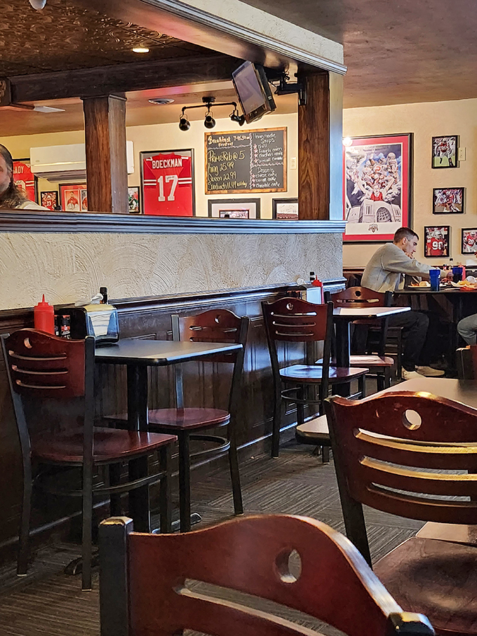 Sports fans, unite! This dining area is where game day meets gourmet, with enough memorabilia to make ESPN jealous and comfort food to soothe any loss.