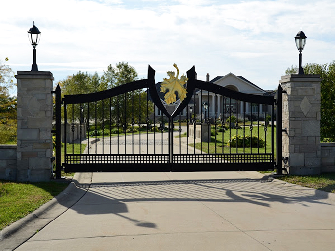 "Open sesame!" This grand entrance isn't just a gate - it's a portal to wine-soaked adventures and grape expectations.