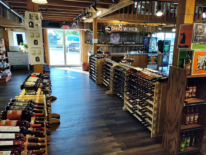 Wine not take a stroll? This rustic shop is a treasure trove of Ohio's finest vintages, perfect for sipping while watching the fireflies on a warm evening.