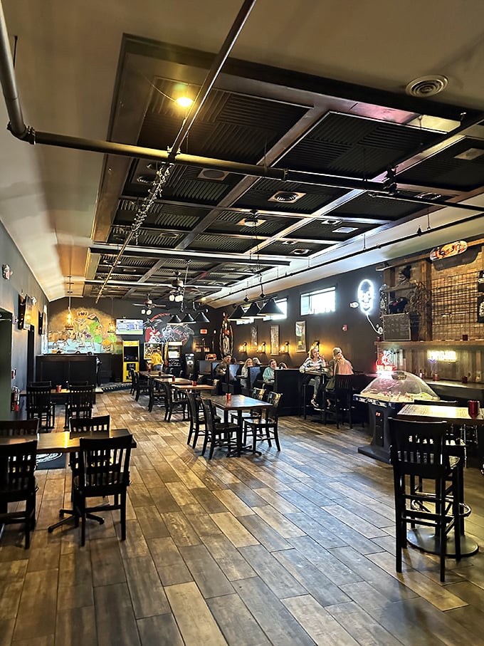 Step into burger paradise! Crusade's interior is a perfect blend of industrial chic and cozy charm.