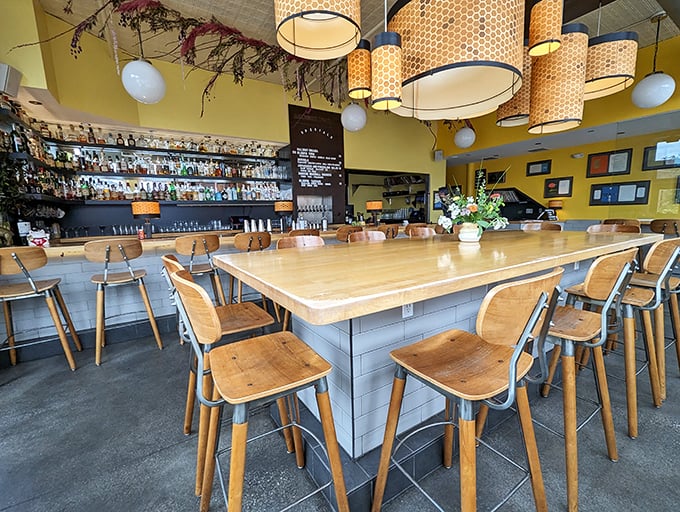 Step into noodle nirvana! The Honey Paw's interior is a perfect blend of modern chic and warm comfort, like a hug for your taste buds.