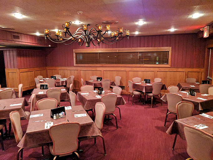 Step into a time capsule of cozy charm. This dining room whispers tales of countless celebrations, each table a stage for delicious memories in the making.