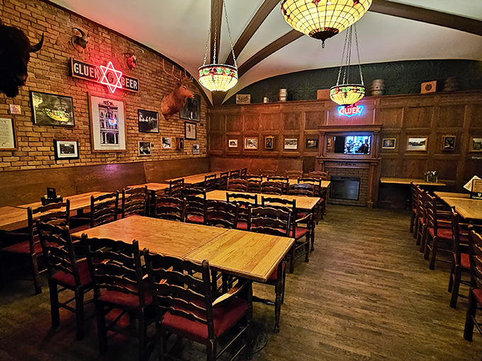 Cozy up in this Bavarian beer hall meets Minnesotan charm. The warm wood and brick interior whispers tales of countless toasts and hearty laughs.