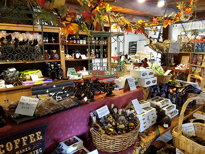 Step into a world where Willy Wonka meets Vermont charm. Shelves brimming with treats, autumn decor, and that intoxicating aroma of chocolate &ndash; it's sensory overload in the best way possible.