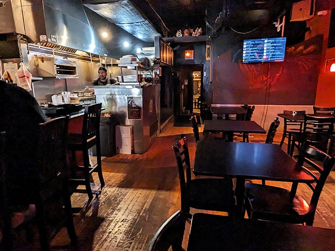 Step into the dark side of deliciousness. Kuma's dimly lit interior sets the stage for a burger experience that'll light up your taste buds.