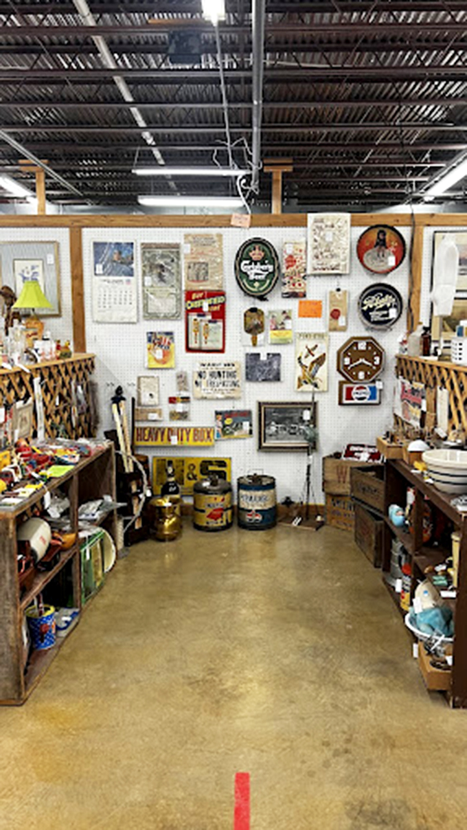 Wall of wonders! This eclectic display is like a game of "I Spy" for grown-ups. How many items can you name from your childhood?