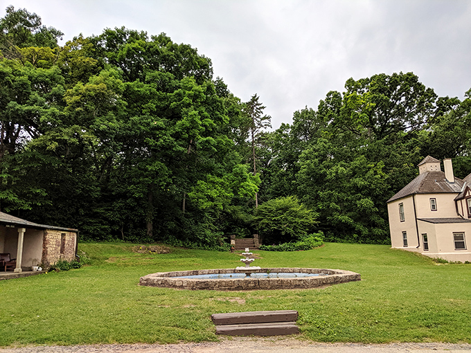 A splash of serenity amidst the greenery. This fountain isn't just for wishes&mdash;it's for washing away your worries, medieval-style.