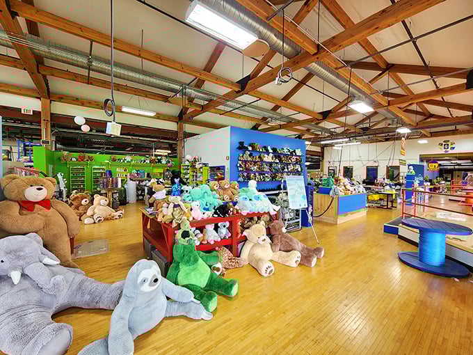 Stuffed animal heaven or organized chaos? Either way, this fuzzy feast for the eyes is enough to make any inner child squeal with delight.