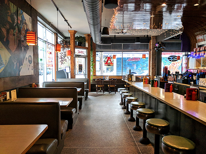 Step into a time warp of tasty proportions! Comet Cafe's interior blends vintage charm with modern flair, serving up nostalgia with a side of cool.