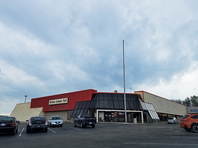 Step right up, folks! This entrance is your portal to a world where every aisle is a new adventure in vintage treasures.