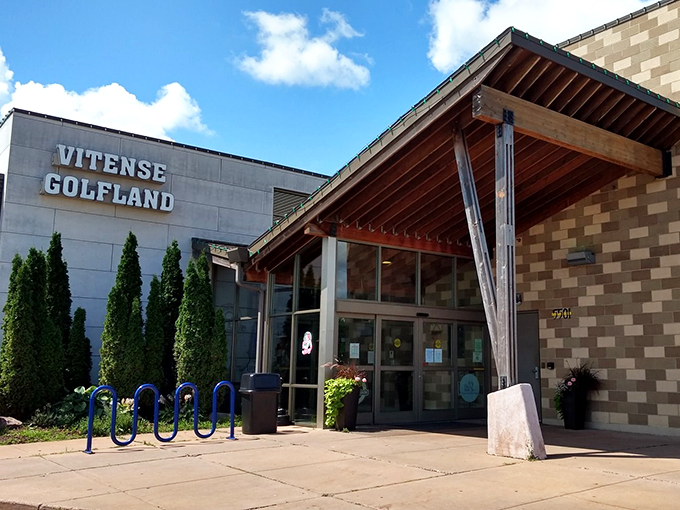 The gateway to golfing glory! Vitense's entrance promises a day of fun that'll make even non-golfers say, "Fore-get my plans, I'm staying here!"