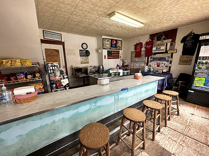 Step into flavor town! This cozy counter invites you to pull up a stool and join the hot dog hall of fame.