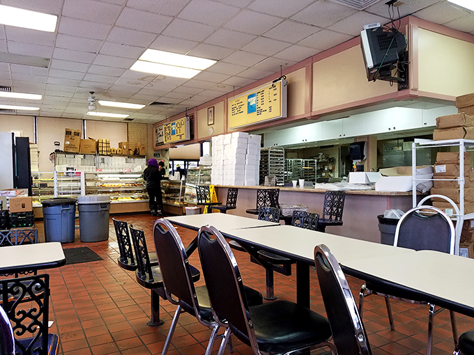 Step into a time capsule of tasty treats. This no-frills interior whispers sweet nothings to your taste buds.