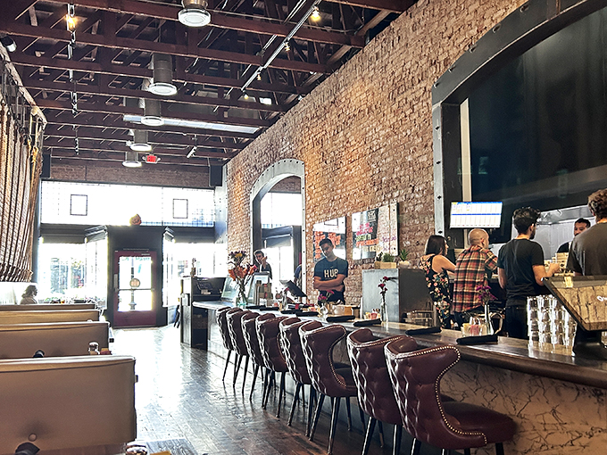 Step inside and feel the buzz! HUB's interior is like a hipster's dream crossed with your coolest friend's loft.