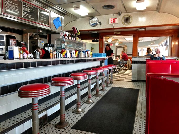 Step into a time machine disguised as a diner. Chrome, vinyl, and the promise of comfort food await &ndash; it's like the 1950s never left!