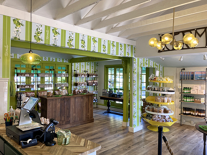Step inside and let the lime times roll! The interior is a citrus-themed wonderland that'll make you feel like you've stumbled into Willy Wonka's key lime factory.
