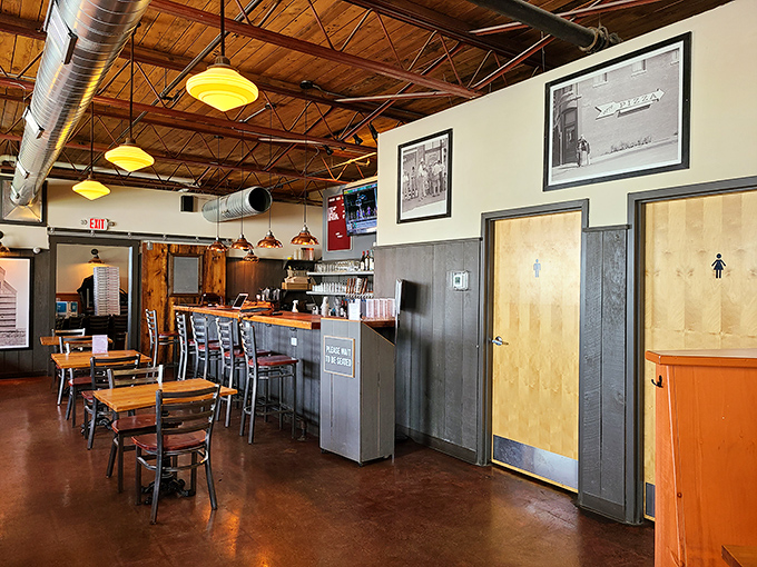 Step inside and you'll feel like you've entered the Tardis of pizzerias - it's bigger on the inside! The industrial-chic vibe is perfect for both date night and family outings.