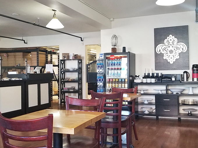 Clean lines and cozy corners create the perfect backdrop for sweet conversations. The minimalist decor lets the pastries be the real stars.