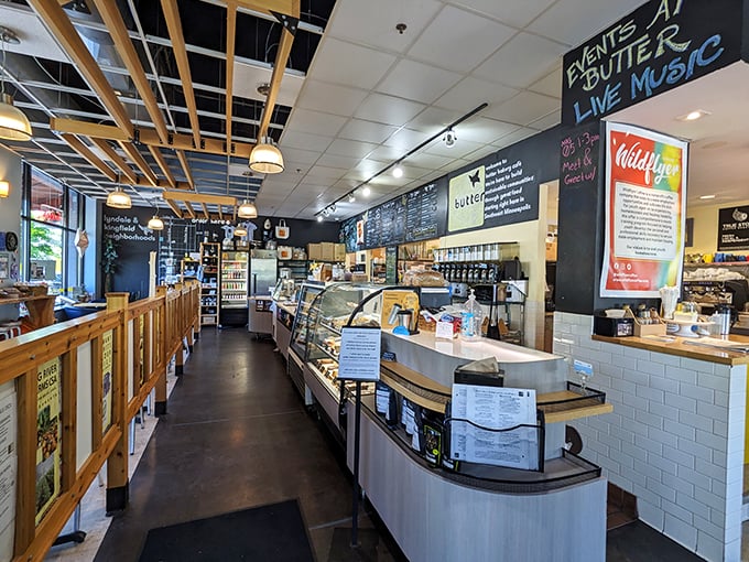 Step inside and prepare for sensory overload. The aroma of fresh-baked goodness hits you like a warm, buttery hug.