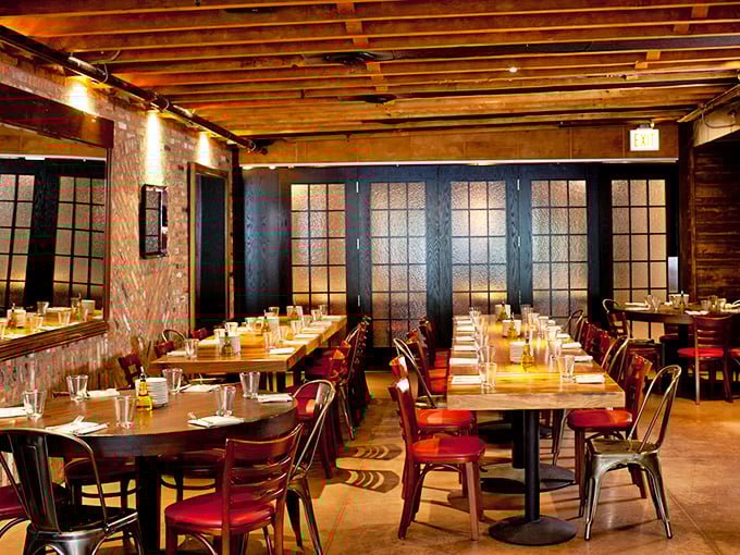 Step into a warm embrace of rustic charm. This dining room whispers tales of tapas and laughter shared among friends.