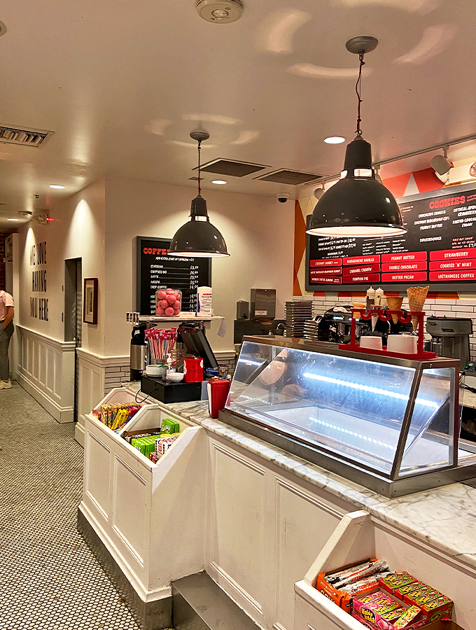 Step inside and feel the sweet relief of air conditioning and the even sweeter promise of creamy delights.