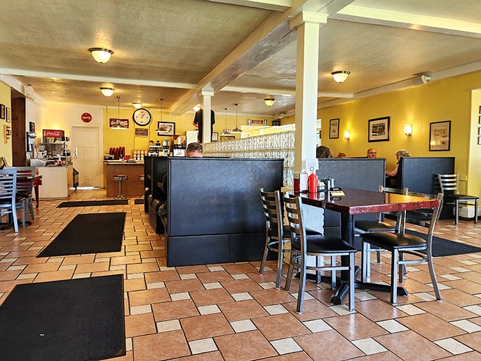 Step into a time machine of taste! The cozy interior whispers tales of countless satisfied diners and promises a feast for the senses.