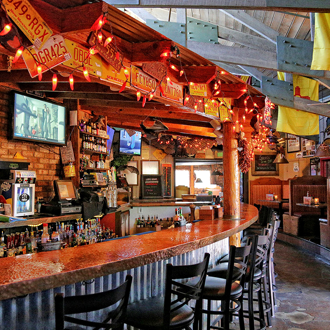 Step inside and you'll swear you've stumbled into a Southwestern speakeasy. The bar's got more character than a Tarantino film!