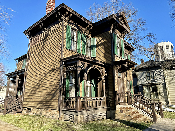 Forget modern McMansions - this charming Victorian beauty whispers tales of top hats and telegrams from a bygone era.