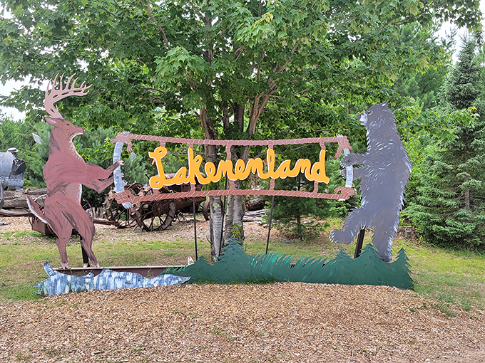 Welcome to Lakenenland, where the wildlife is wilder than your average nature documentary. Deer and bears guard the entrance like bouncers at a woodland disco.