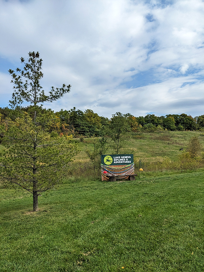 Welcome to the gateway of adventure! This rustic welcome center is where dreams of becoming Tarzan meet the reality of safety harnesses and waivers.