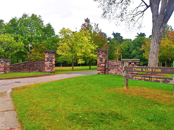 Welcome to Ethan Allen Park, where nature and history collide. It's like Jurassic Park, minus the dinosaurs, plus a hefty dose of revolutionary spirit.