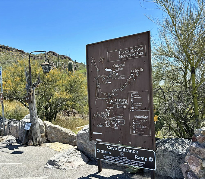 "You are here" &ndash; at the gateway to adventure! This sign is like a treasure map for grown-ups, minus the "X marks the spot."