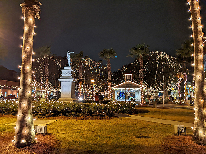 Who needs snow when you've got a sea of twinkling lights? This garden could give Times Square a run for its money in the brightness department.