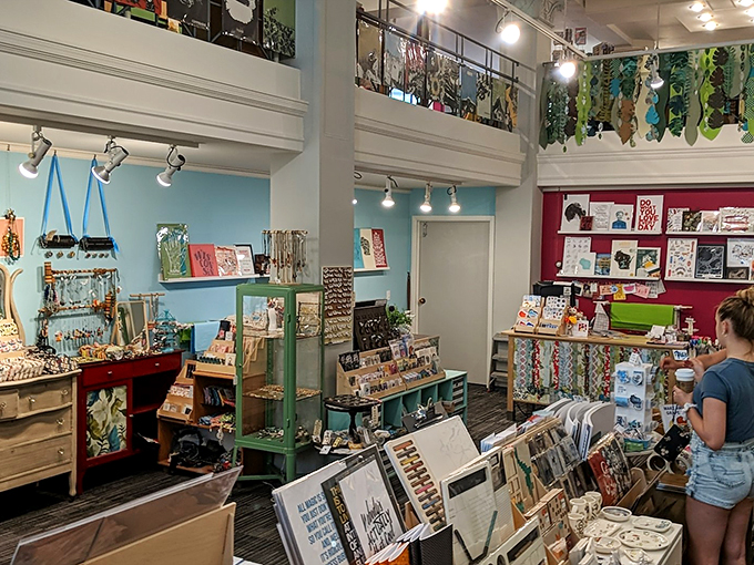 Step inside and prepare for sensory overload! This two-story wonderland of whimsy is where Marie Kondo's nightmares and craft lovers' dreams collide.