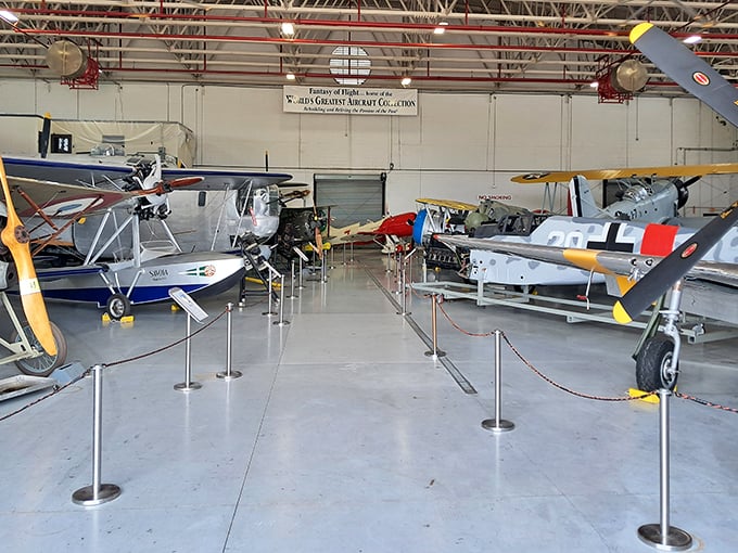 Step inside and prepare for takeoff! This hangar is like a time machine, whisking you back to the golden age of aviation.