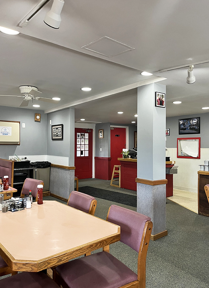 Step into a time capsule of comfort! The diner's interior blends classic charm with modern coziness, serving up nostalgia alongside your eggs.