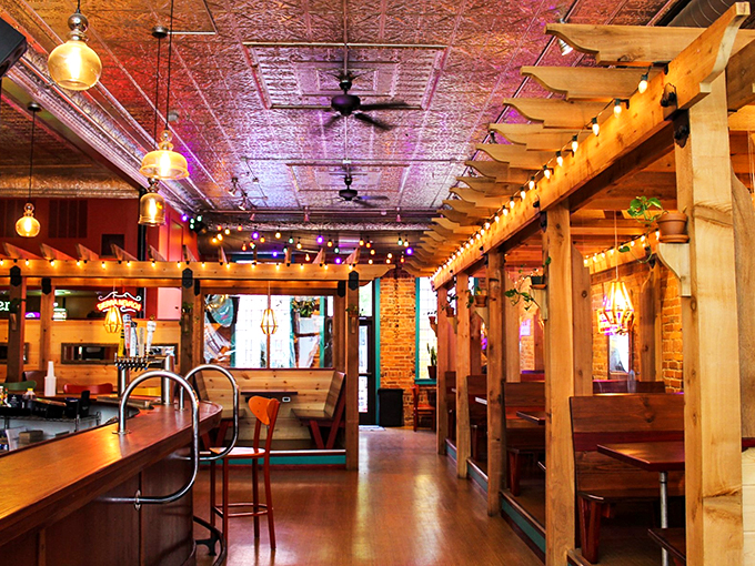 Step into a time-traveling saloon! Cowboy Monkey's interior blends Wild West charm with modern flair, creating a space that's pure magic.