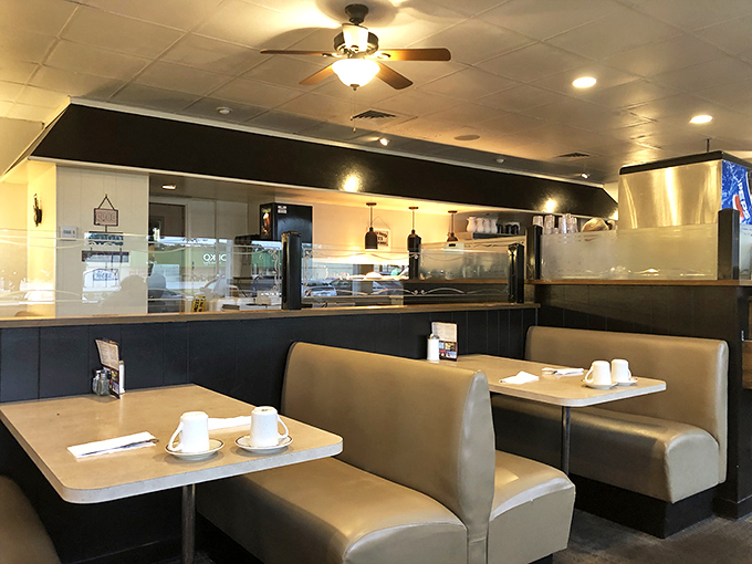 Cozy booths and retro charm &ndash; it's like stepping into a time machine set to "peak breakfast era." This diner doesn't just serve nostalgia; it's marinated in it.
