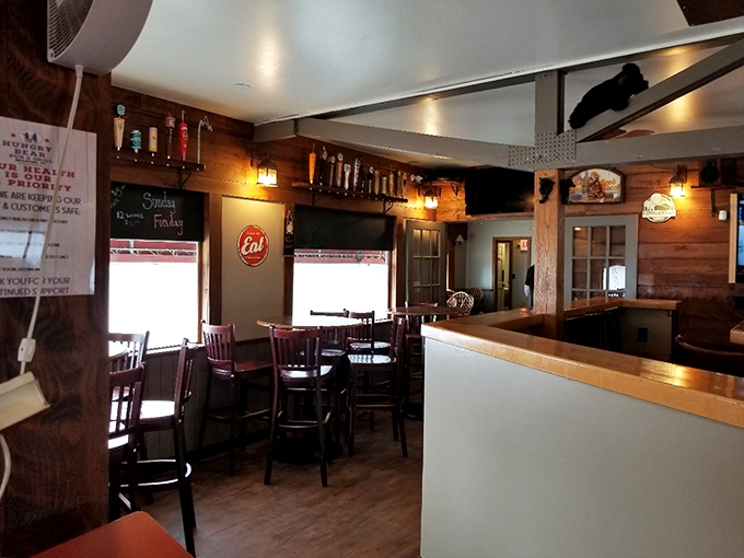 Step inside and feel the warmth wash over you. It's like your coolest friend's basement, if that basement served mouthwatering burgers.