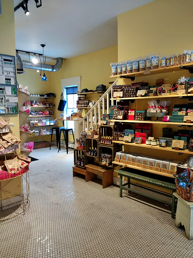 Step inside and prepare for sensory overload. It's like your grandma's pantry met a chocolate factory and decided to throw a party.