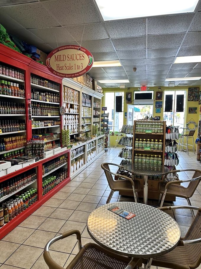 Sauce heaven or flavor nirvana? This hot sauce emporium could make even a plain rice cake sing with zesty delight.