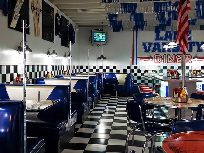 Step into a time warp where the jukebox still plays and the milkshakes are thicker than your grandpa's stories. This diner's interior is a feast for the eyes and the soul.