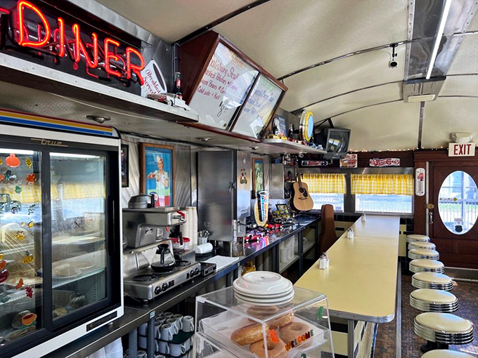 Step inside and suddenly you're in a Norman Rockwell painting come to life, with a side of neon and nostalgia.