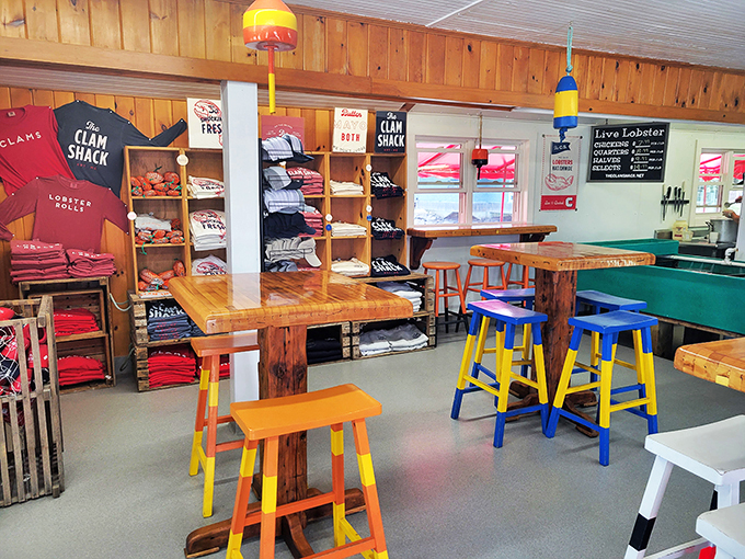 Step inside and embrace the cozy chaos. This interior is a colorful mishmash of nautical charm and no-nonsense functionality &ndash; think "Gilligan's Island" meets gourmet galley.