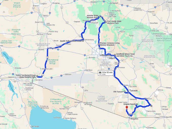 23 arizona captivating pioneer sites map