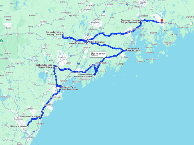 23 history road trip maine map