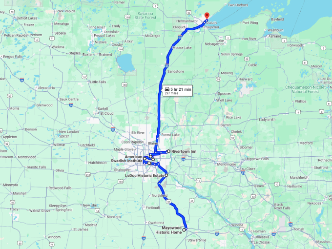 23 literary road trip minnesota map