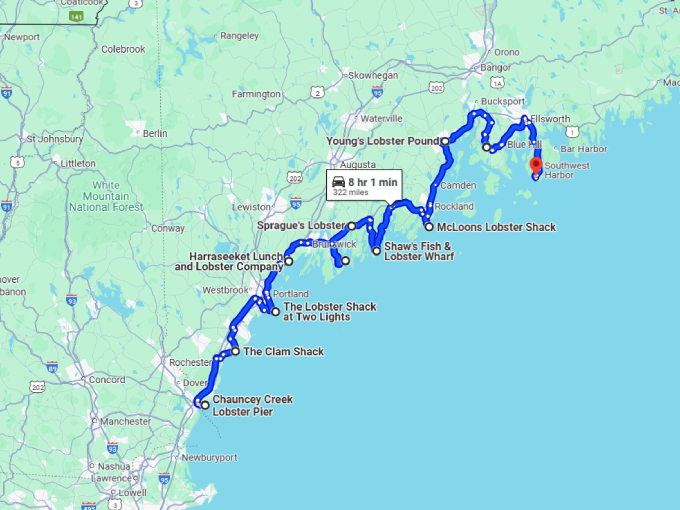 23 waterfront eateries maine map