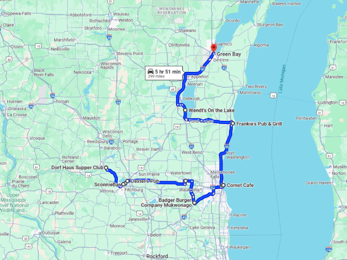 23 wincosin chicken wings pretzels map